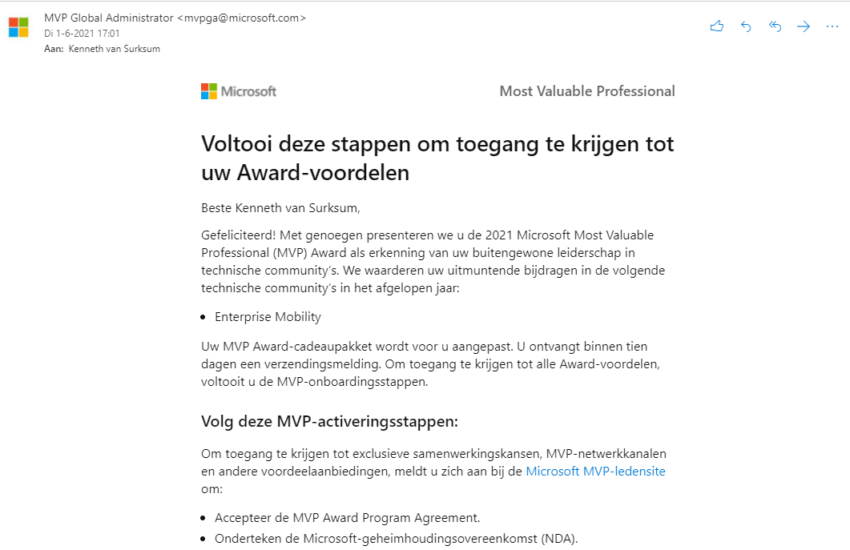 Received the Microsoft Most Valuable Professional (MVP) award in ...