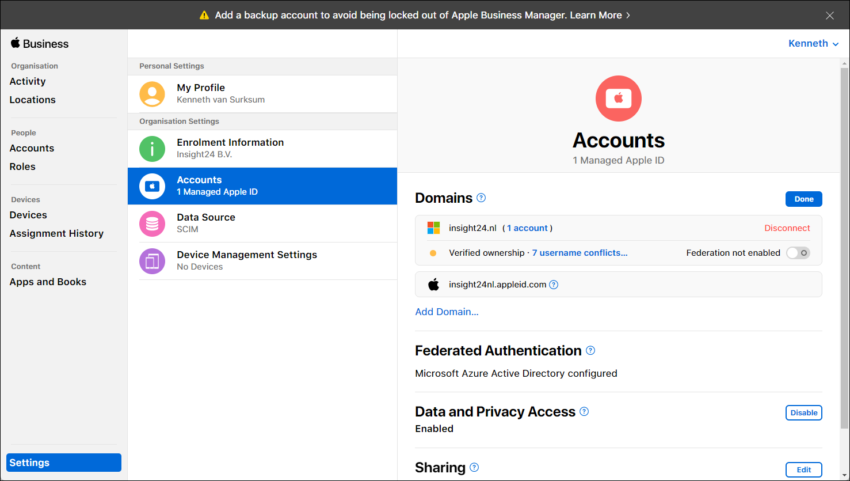 Setting up Apple Business Manager for use with Azure Active Directory ...