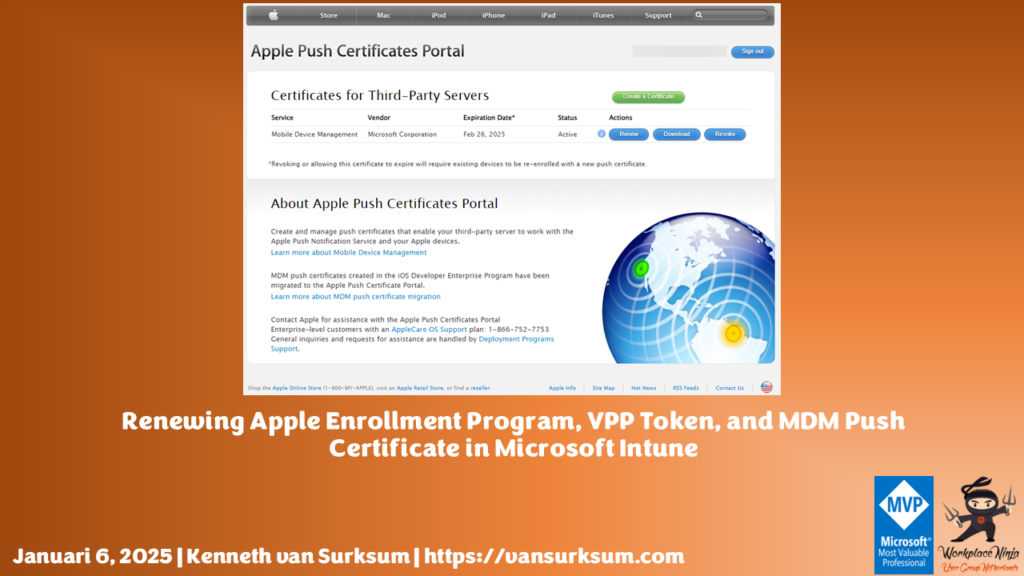 Renewing Apple Enrollment Program, VPP Token, and MDM Push Certificate ...